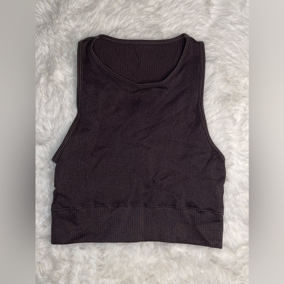 SKIMS | Tops | Skims Stretch Super Rib High Neck Bra Ribbed Crop Tank ...